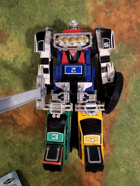 MMPR POWER RANGERS Turbo Deluxe Megazord Carranger W/ Sword Sheild 100% ...