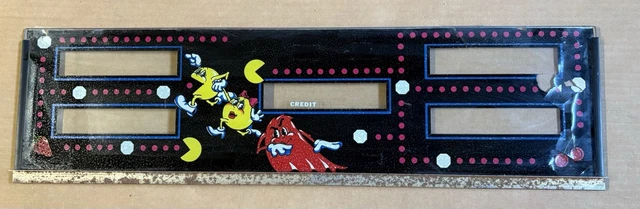BALLY MR. & Mrs. Pac-Man Pinball Machine Glass Score Display Backglass ...