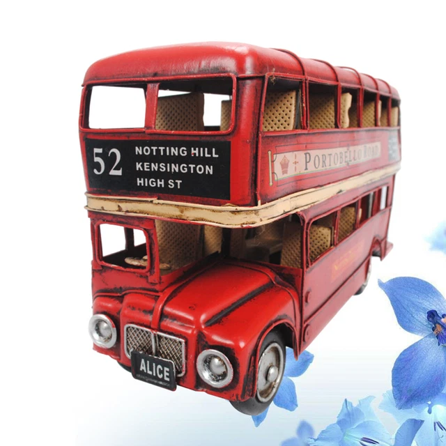 RED LONDON DOUBLE-DECKER Bus Model Bus Craft Iron Art Craft Creative ...