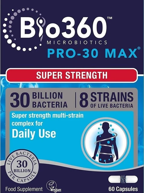 BIO360 PRO-30 MAX Natures Aid 30 Billion Bacteria 60 Capsules £20.95 ...