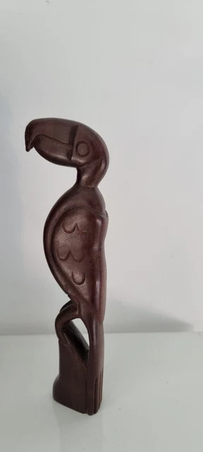 ANIMAL STATUE SCULPTURE Wood, Bird Statuette Miniature En Bois Oiseaux ...