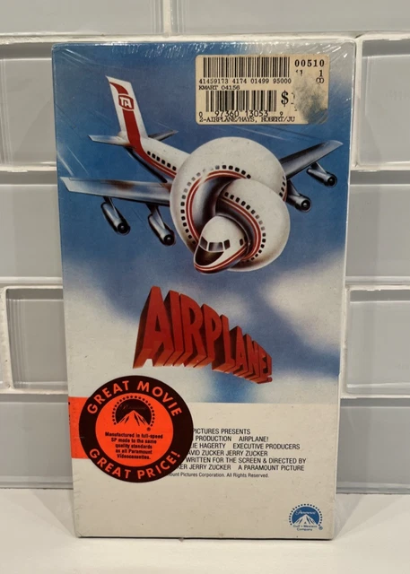 VINTAGE AIRPLANE THE movie VHS Cassette Tape Comedy Hype Sticker SEALED ...