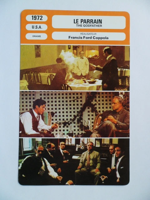 CARTE FICHE CINEMA 1972 LE PARRAIN Marlon Brando Al Pacino James Caan ...