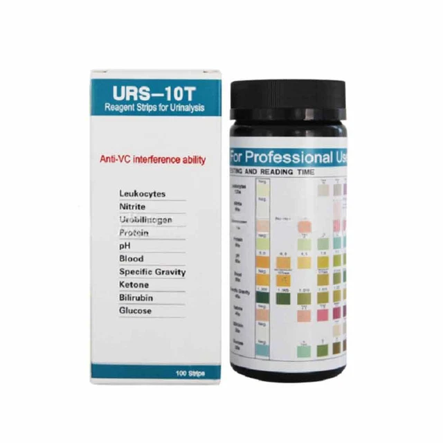 100PCS URS-10T URINE Dipstick 10 Parameter Urinalysis Reagent Test ...