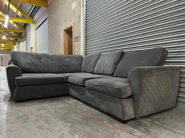 LARGE DFS ORKA Charcoal Dark Grey L Shape Corner Sofa DELIVERY AVAILABLE 400.00 PicClick UK
