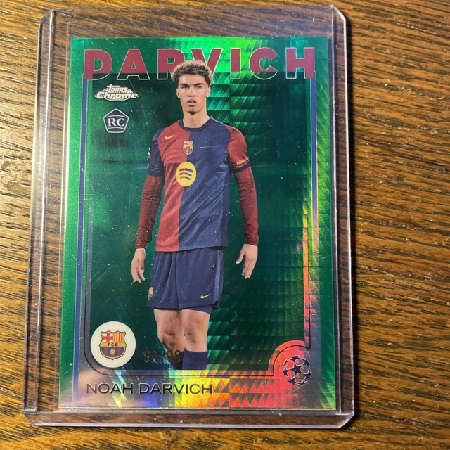 💥NOAH DARVICH RC💥TOPPS Chrome UCC 24/25 - Neon Green Prism #99 ...