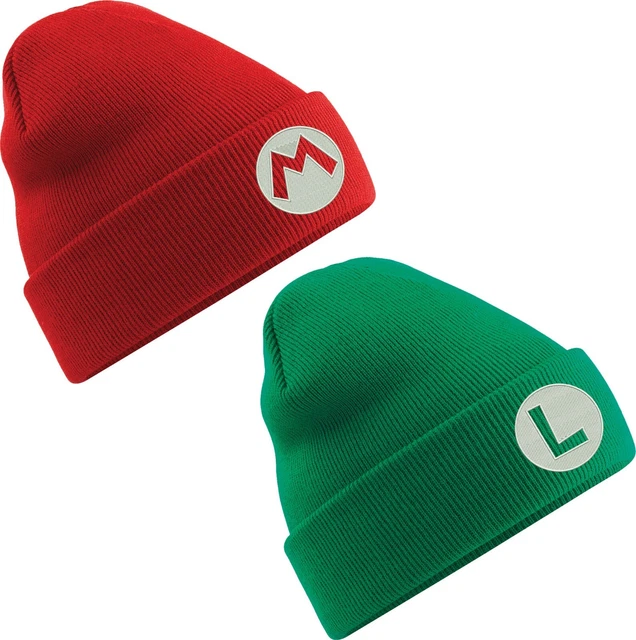 EMBROIDERED SUPER MARIO & Luigi Mario Bro's Logo Beanie Game Gift Unisex Beanie £11.99 - PicClick UK