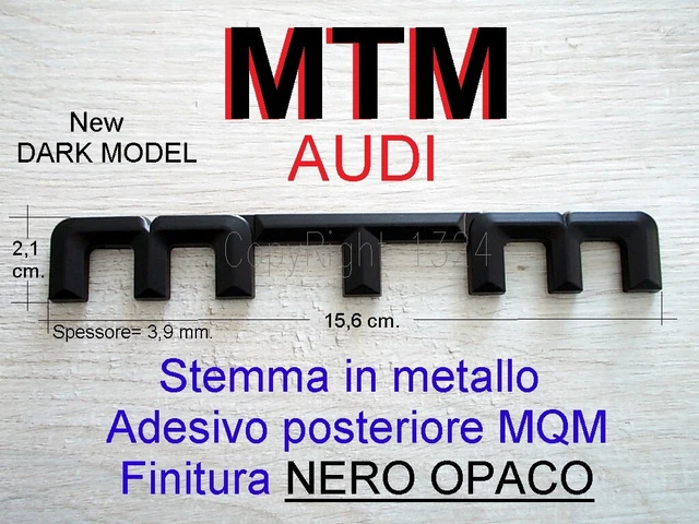 AUDI MTM NERO BLACK A3 A4 TT S Stemma POSTERIORE Rear Badge Emblema ...