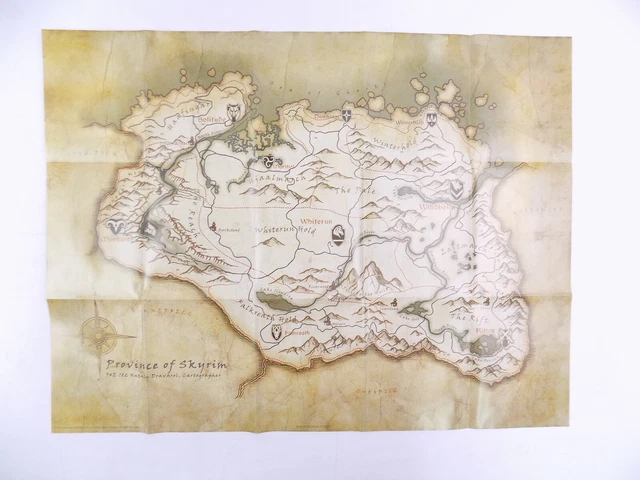 THE ELDER SCROLLS V Skyrim Map Promotional Poster EUR 4,30 - PicClick FR
