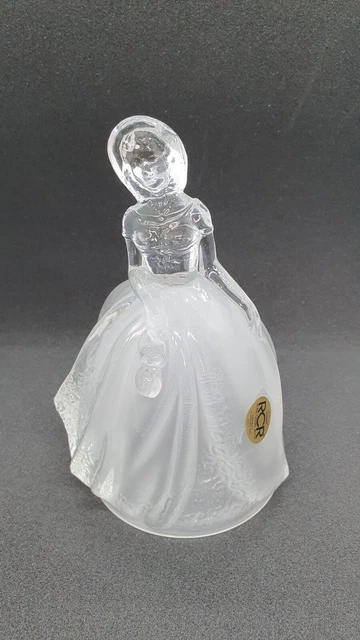 VINTAGE CRINOLINE LADY Glass Figurine Ornament RCR (Royal Crystal Rock ...