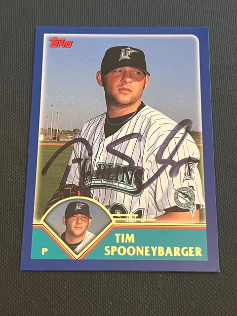 CARTE TOPPS SIGNÉE 2003 Tim Spooneybarger auto Florida Marlins ...