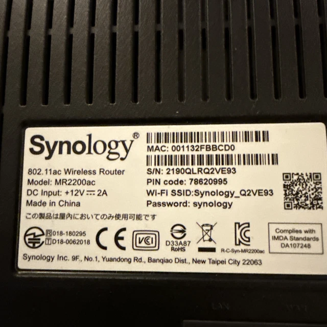 SYNOLOGY MR2200AC TRI-BAND WiFi 5 Mesh Gigabit Router (2.2Gbps AC) £47. ...