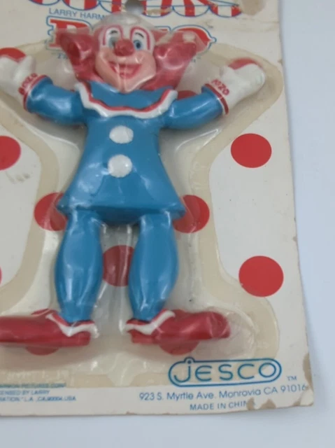 BOZO THE CLOWN Bendable Toy 1988 LARRY HARMON Unopened JESCO Circus ...