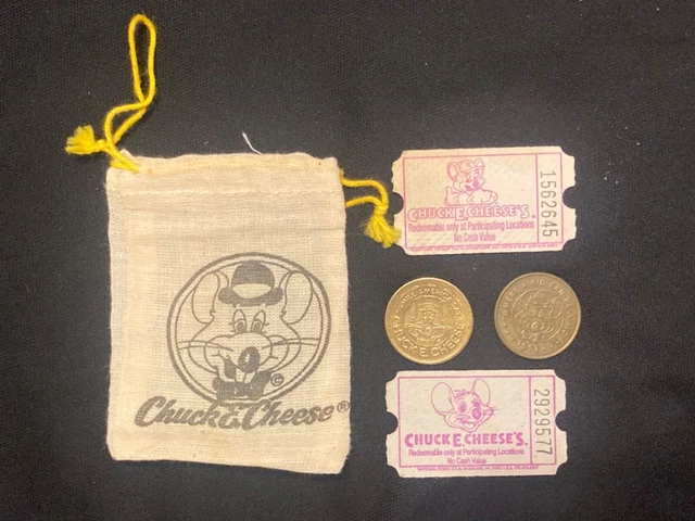 CHUCK E CHEESE Tokens, Tickets and Token Bag £11.41 - PicClick UK