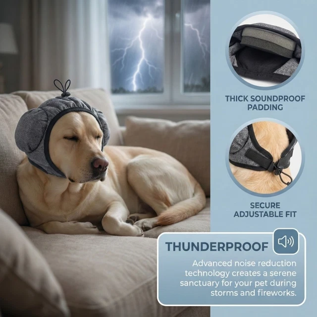 SOUNDPROOF DOG EAR Muffs Dog Noise Reduction Cover Noise Anxiety Relief ...
