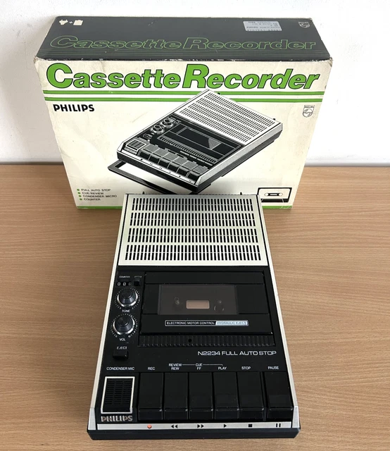 VINTAGE PHILIPS N2234 Cassette Recorder In Original Box 1980's Retro ...