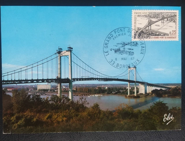 CARTE PREMIER JOUR Timbre N° 1524 Grand Pont Bordeaux Oblitéré Bordeaux 1967 EUR 2,50 - PicClick FR