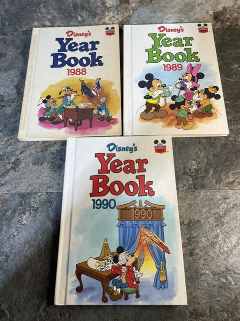 VINTAGE DISNEY'S YEAR Book 88-90 Yearbook Walt Disney Wonderful World ...