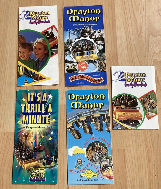 VINTAGE DRAYTON MANOR Theme Park Map / Leaflet Bundle £39.99 - PicClick UK
