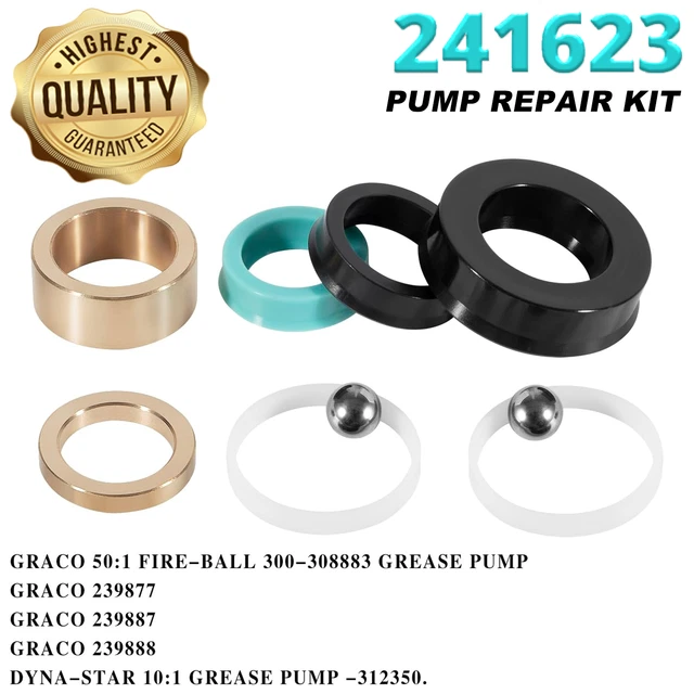 241623 PUMP REPAIR Kit For Graco Fireball 300 (50:1) & Dynastar 10:1 ...