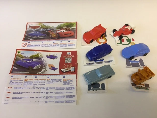 KINDER SURPRISE DISNEY Cars 2 Édition Limitée Complet Set 6 Inde Rare ...