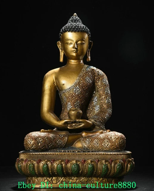 12.2 &VIEUX BOUDDHA Shakyamuni en bronze tibétain doré EUR 336,00 - PicClick FR