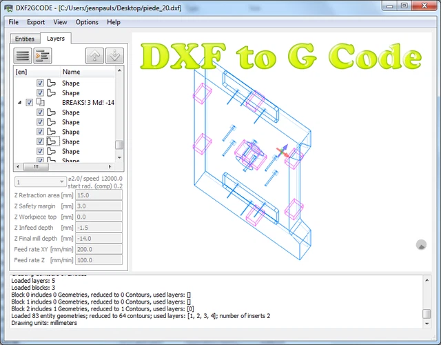 LOGICIEL POUR CONVERTIR des dessins 2D DXF en machine CNC fraisage G-Code EUR 21,92 - PicClick FR