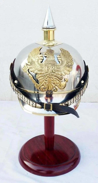 GERMAN PICKEL HAUBE vintage Prussian WWI leather helmet home decorate ...