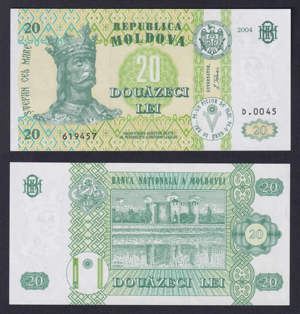 BILLET DE BANQUE Moldave 20 LEI 2004 P.-13F FDS/UNC EUR 3,35 - PicClick FR