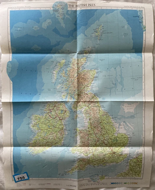 MAP OF THE British Isles fron Geographical Magazine inknown date £9.50 ...