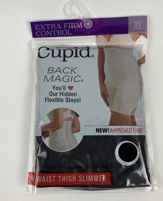 CUPID EXTRA FIRM Control Hi Waist Thigh Slimmer, Tummy Tuck Black XL £ ...