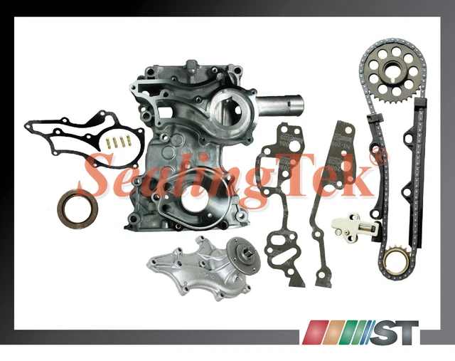 FIT 85-95 TOYOTA 22R 22RE Timing Cover Chain Kit + Water Pump 22REC ...
