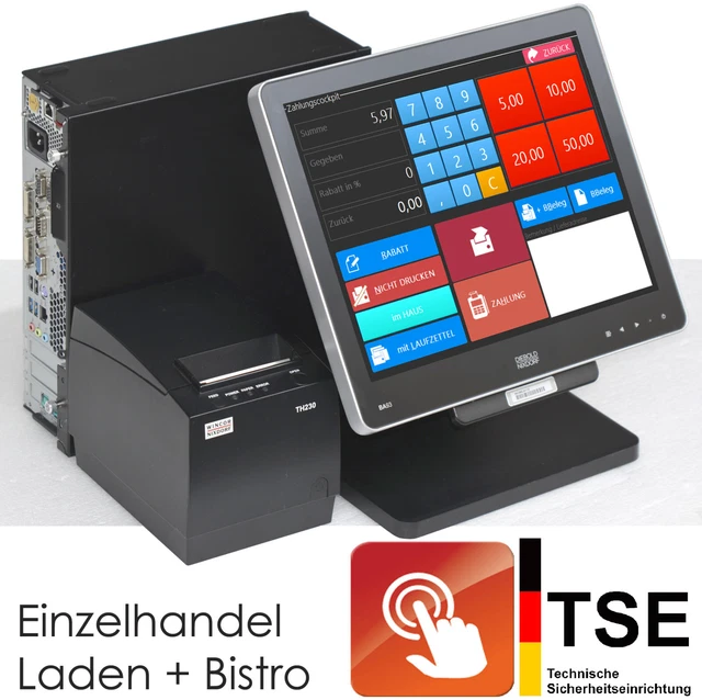 MODERNES WINCOR KASSENSYSTEM Tft Touchdisplay Bonprinter Einzelhandel Tse Ka41 EUR 485,00 ...