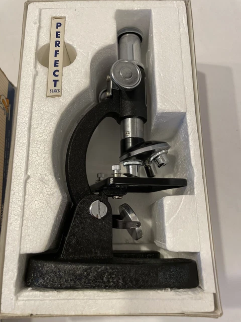 VINTAGE PERFECT MODEL 801 Japan Microscope In Original Box with Slide ...