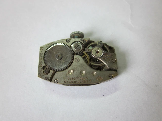 ELBON WATCH CO Vintage Uhrwerk ; Kaliber unbekannt ; Punze 17 und 37 ...