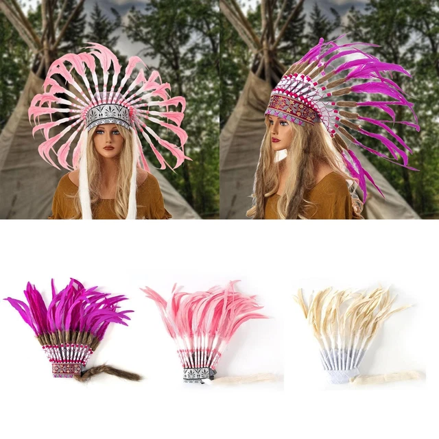 AMERICAN CHIEF INDIAN Native Headpiece Feather Headdress for Carnival ...