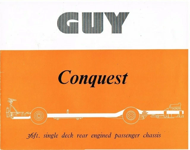 GUY CONQUEST 36' Bus / Châssis Coach Brochure De Vente D'usine ...