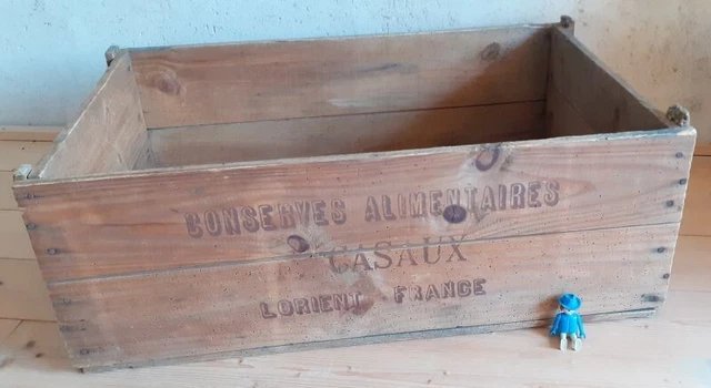 CAISSE DE TRANSPORT en bois XL ancienne conserves alimentaires Casaux ...