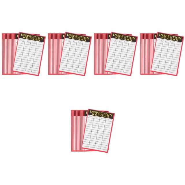 5 PACK SAFETY Inspection Labels Check Record Card Recording Paper £40. ...