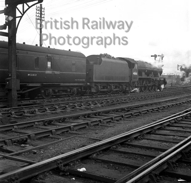 LARGER NEGATIVE BR British Railways Steam Loco 46166 Class 7P at ...