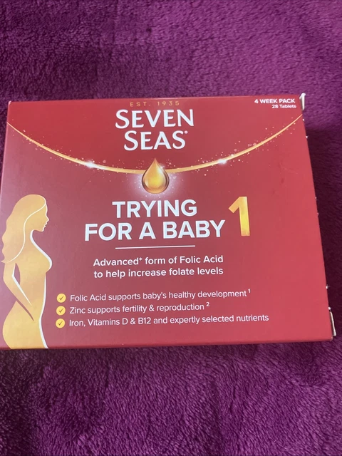 SEVEN SEAS TRYING For A Baby 1, 4 Week Pack 28 Tablets Expiry End Nov ...