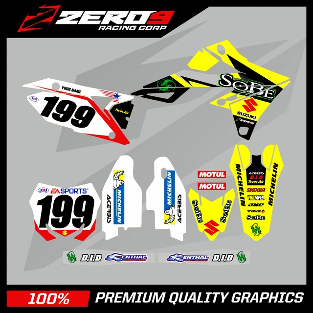 CUSTOM MX GRAPHICS Kit: SUZUKI RM RMZ 125 - 450 - SOBE PASTRANA £118.75 ...