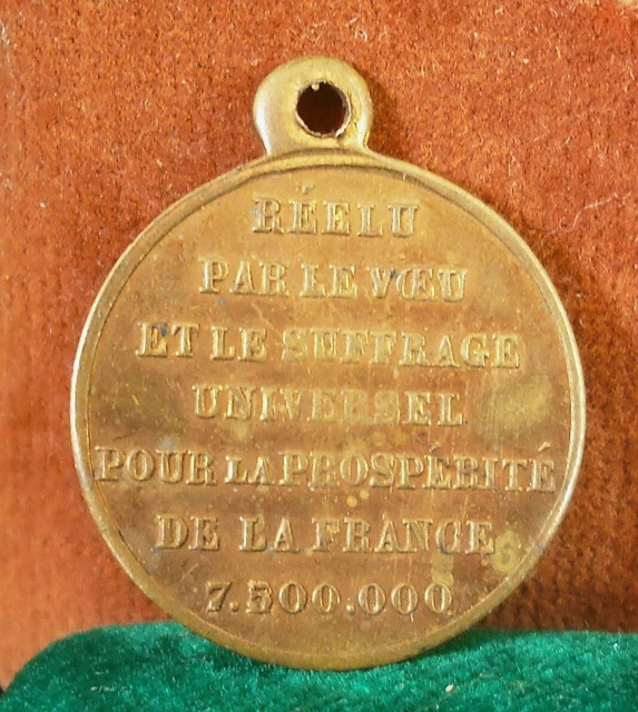 LOUIS NAPOLEON III Medal Elected by Universal Suffrage 7500000 $51.38 ...