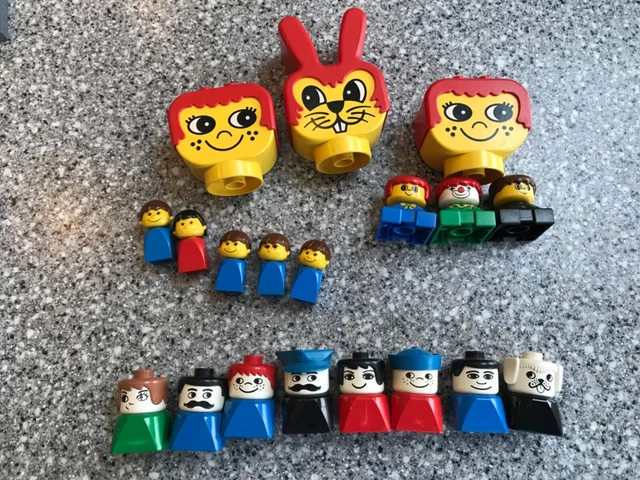 VINTAGE LEGO FIGURES Duplo Bundle 1970s 80s People, Dog, Police x 19 ...