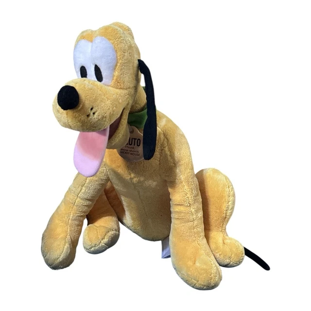 DISNEY STORE PLUTO Dog Green Collar Plush Stuffed Animal 15” £9.58 ...