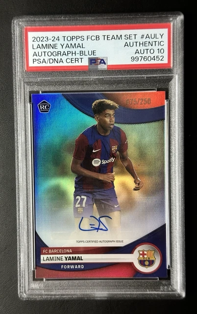 TOPPS LAMINE YAMAL /250 PSA Auto 10 RC Blue Barcelona Team Set #AULY ...
