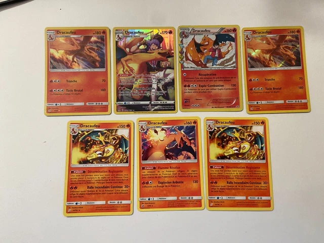 LOT DE 7 Cartes Pokémon Dracaufeu FR dont holos bon/très bon état EUR 1 ...