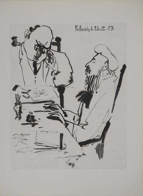 PABLO PICASSO: COMEDY Human, Painter And His/Her Patron, Gravure, 1954 ...