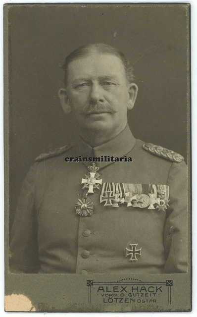 ORIG. CDV FOTO Portrait mit O.U. General Hans BUSSE mit Orden in LÖTZEN ...