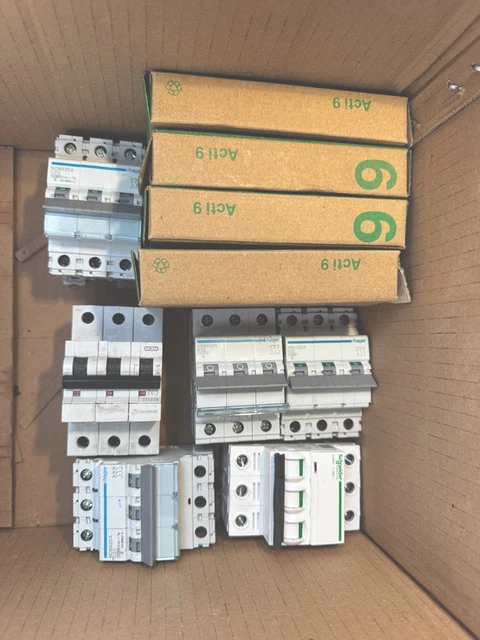 SCHNEIDER ACTI 9 RCBO Hager 3 Phase MCB S Various Devices £135.00 ...